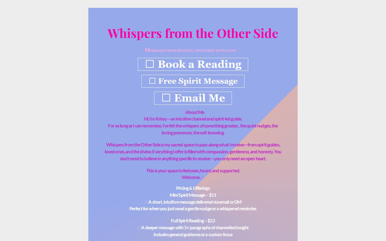 Whispers from the Other Side